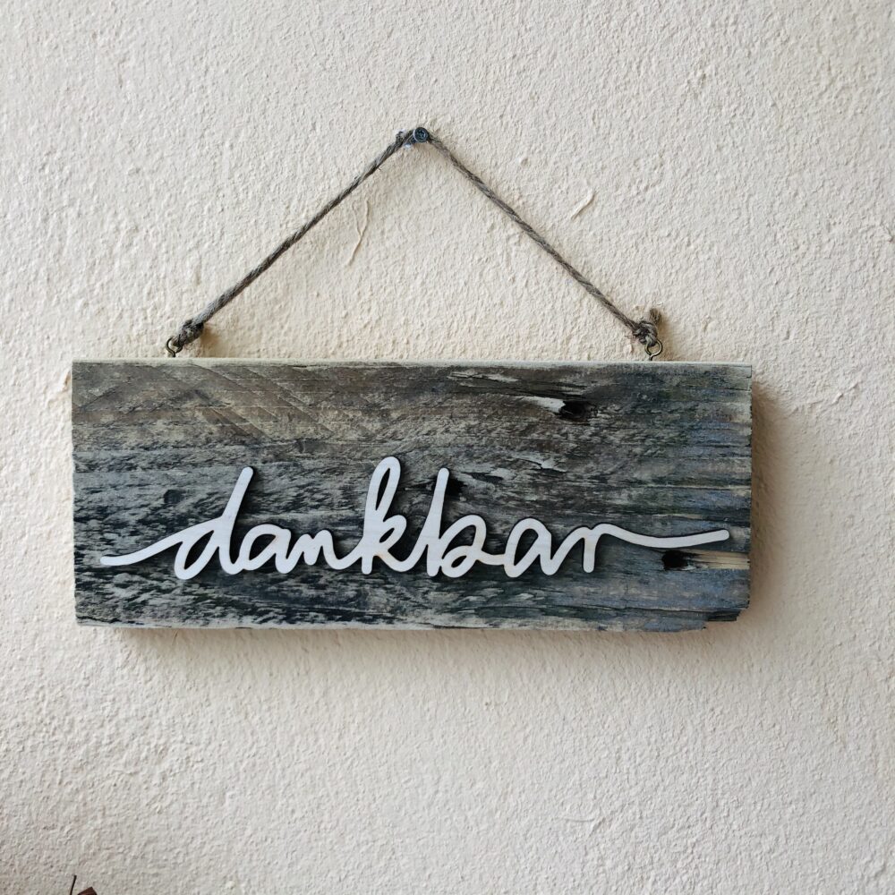 Holzschild „dankbar“ | herrlich Schriftwerk